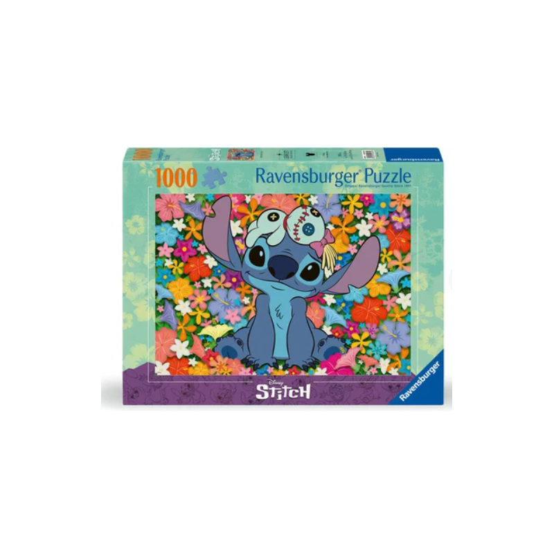 PUZZLE 1000 PIECES - STITCH FLEURS - DISNEY